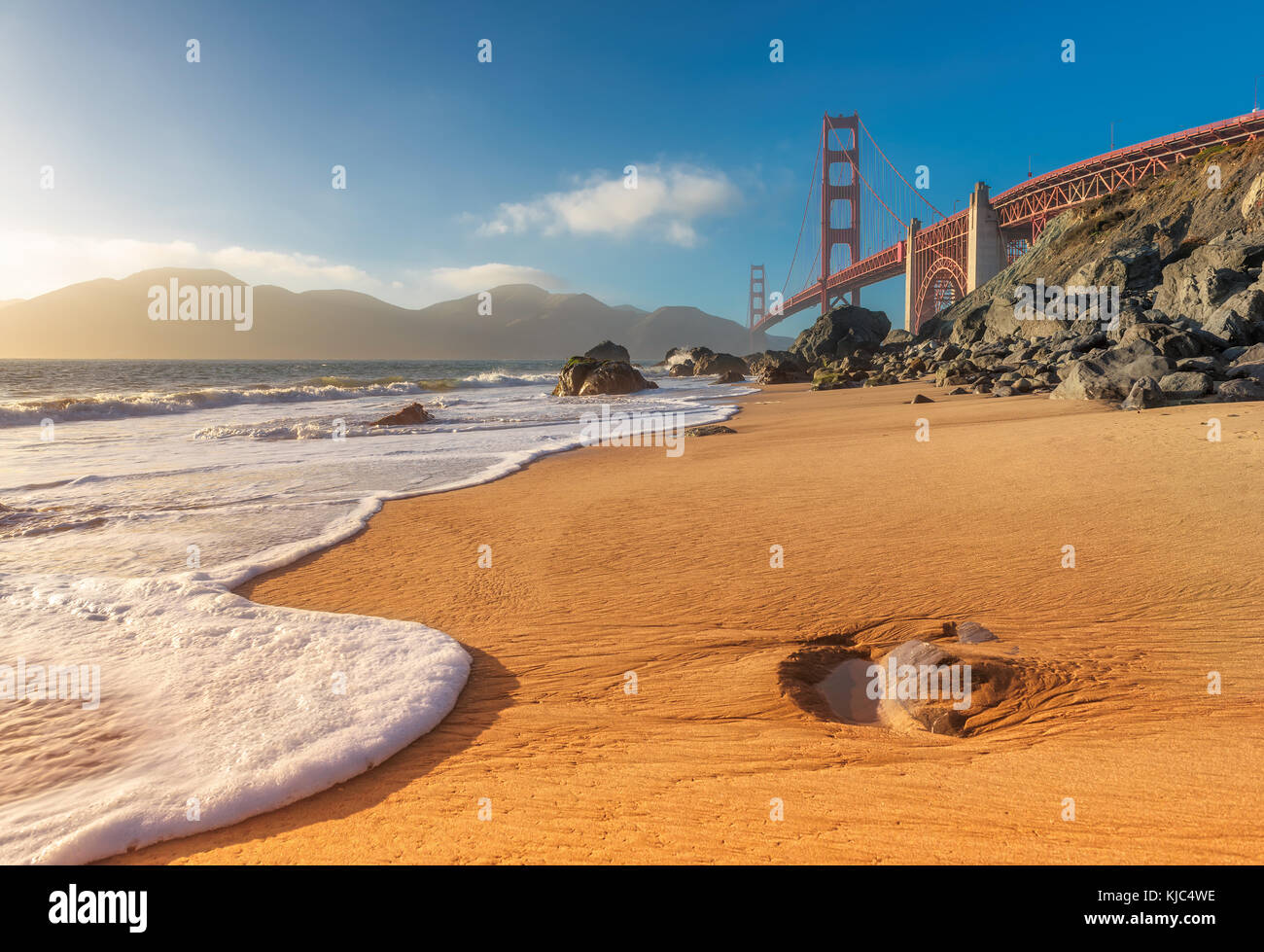 Golden Gate Bridge at sunset Stock Photo - Alamy