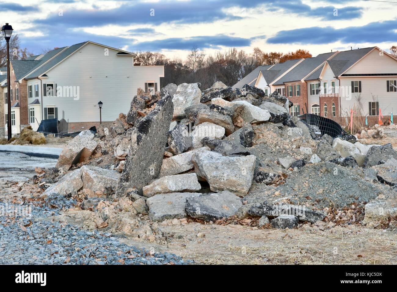 Pile of broken concrete slabs Stock Photo - Alamy