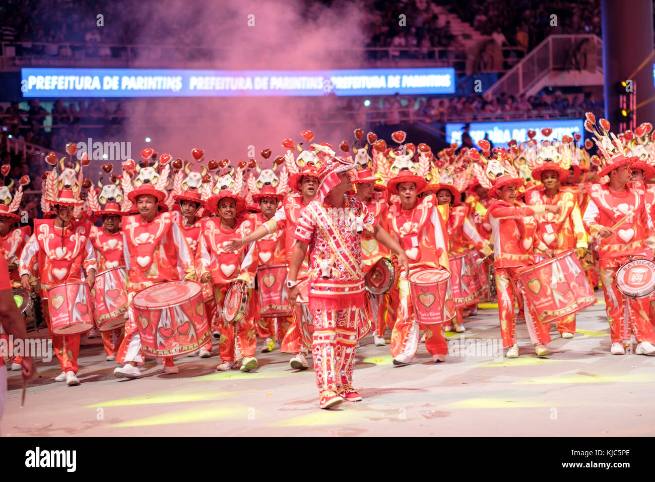 Performers at the Boi Bumba festival in Parintins, Amazonas state ...