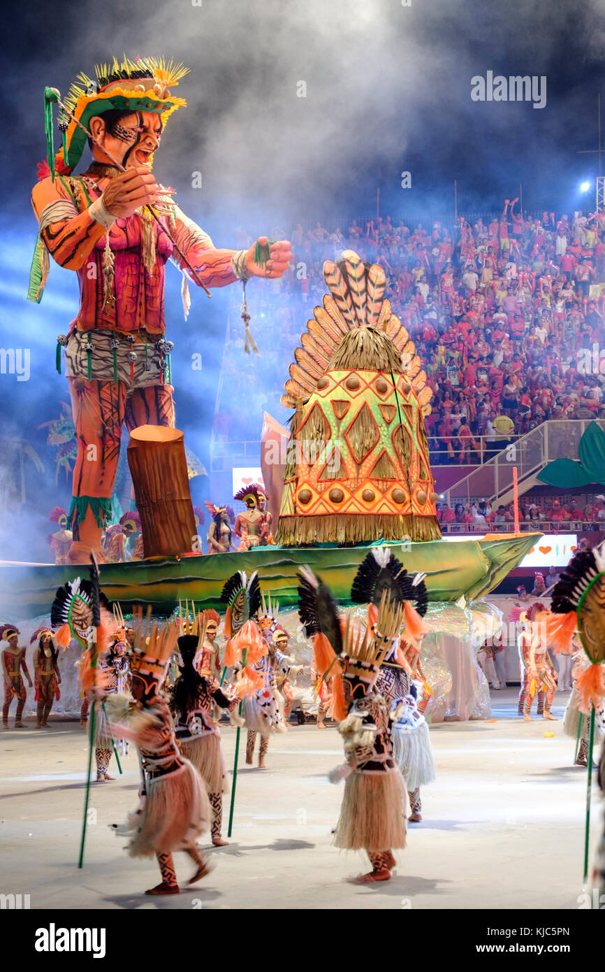 Performers at the Boi Bumba festival in Parintins, Amazonas state ...