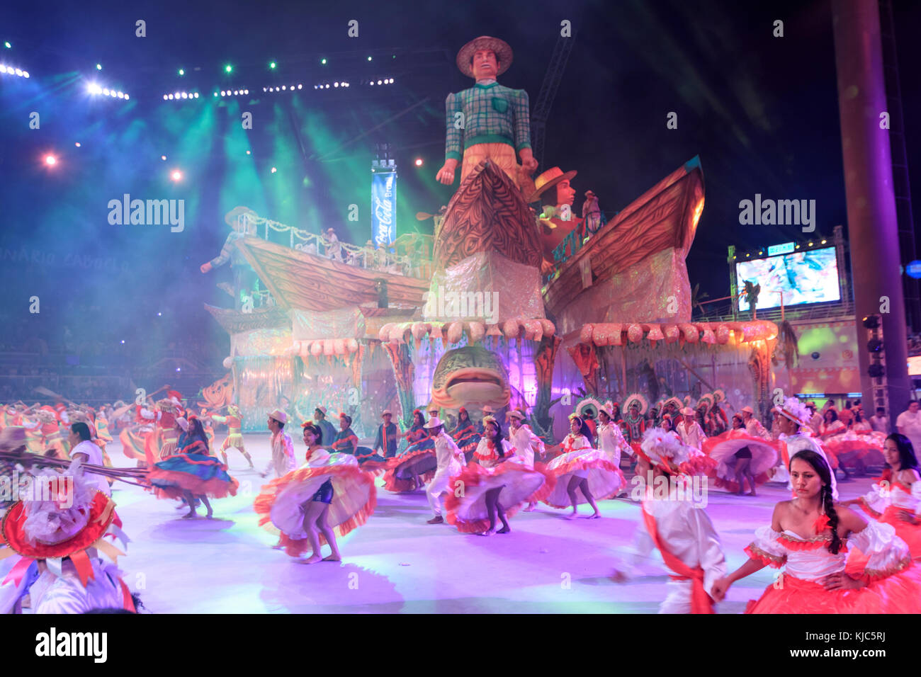 Performers at the Boi Bumba festival in Parintins, Amazonas state ...