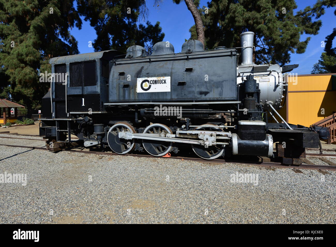 Vintage American steam engines at an Engine shed Stock Photo - Alamy