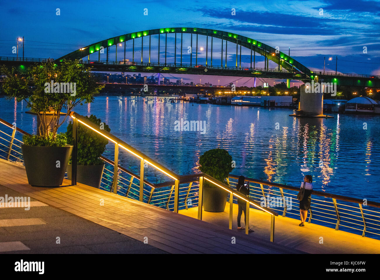 Bridge on sava river Stock Photo - Alamy