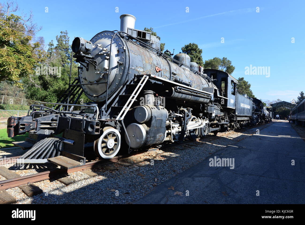 Vintage American steam engines at an Engine shed Stock Photo - Alamy