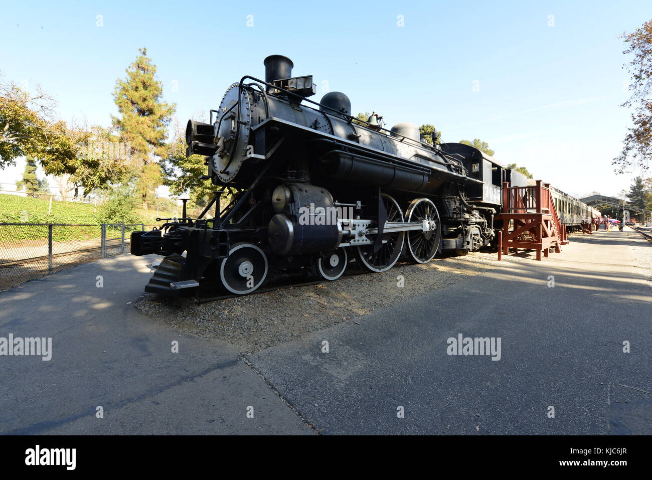 Vintage American steam engines at an Engine shed Stock Photo - Alamy