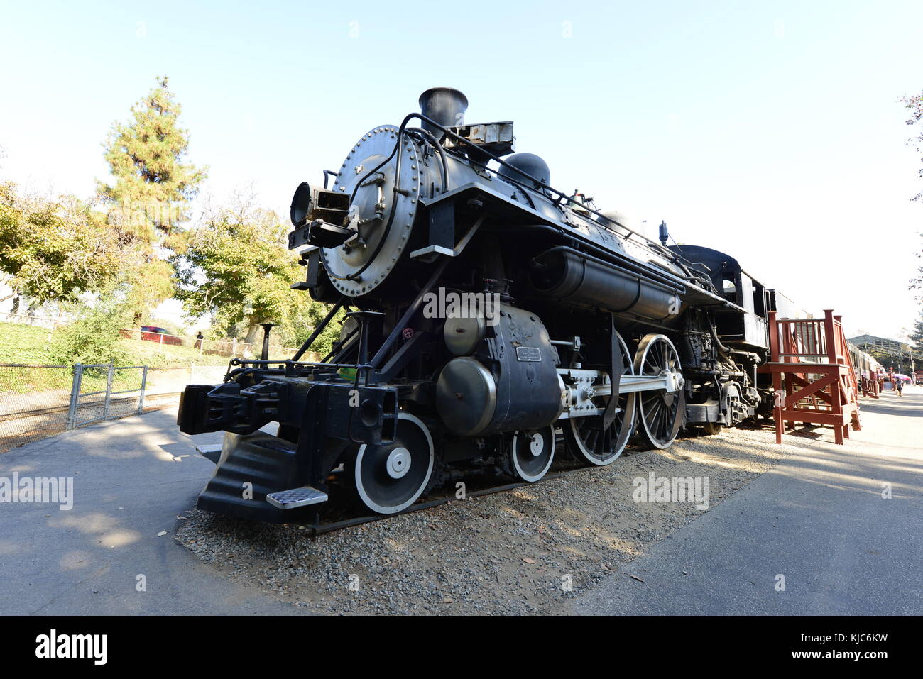 Vintage American steam engines at an Engine shed Stock Photo - Alamy