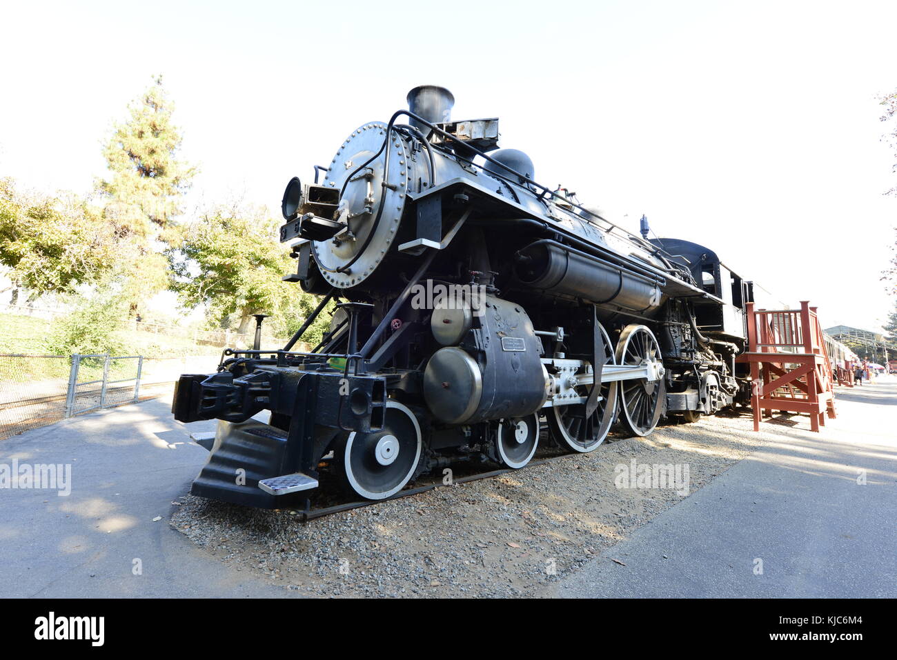 Vintage American steam engines at an Engine shed Stock Photo - Alamy