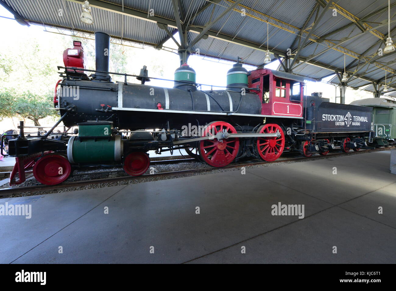 Vintage American steam engines at an Engine shed Stock Photo - Alamy