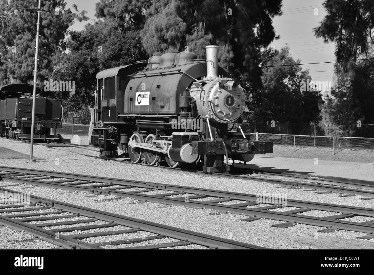 Vintage American steam engines at an Engine shed Stock Photo - Alamy