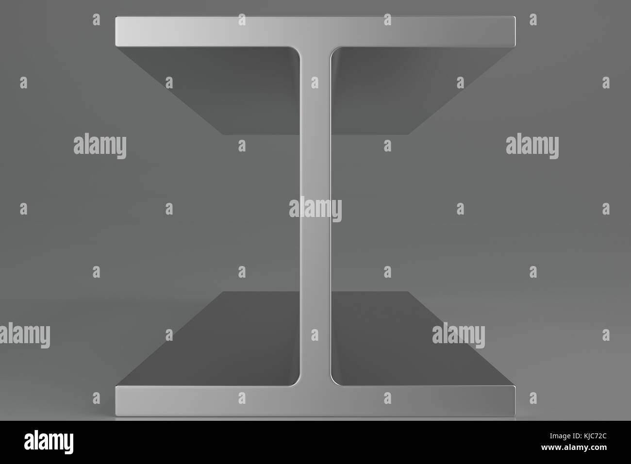 Rolled channel steel bar on gray background. 3d rendering Stock Photo ...