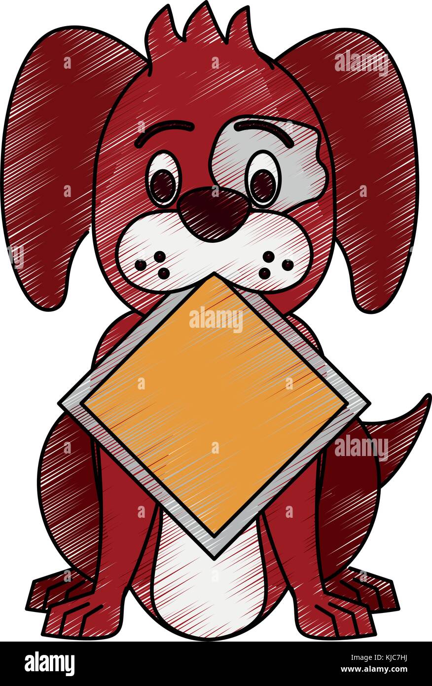 Dog with roadsign cartoon Stock Vector Image & Art - Alamy