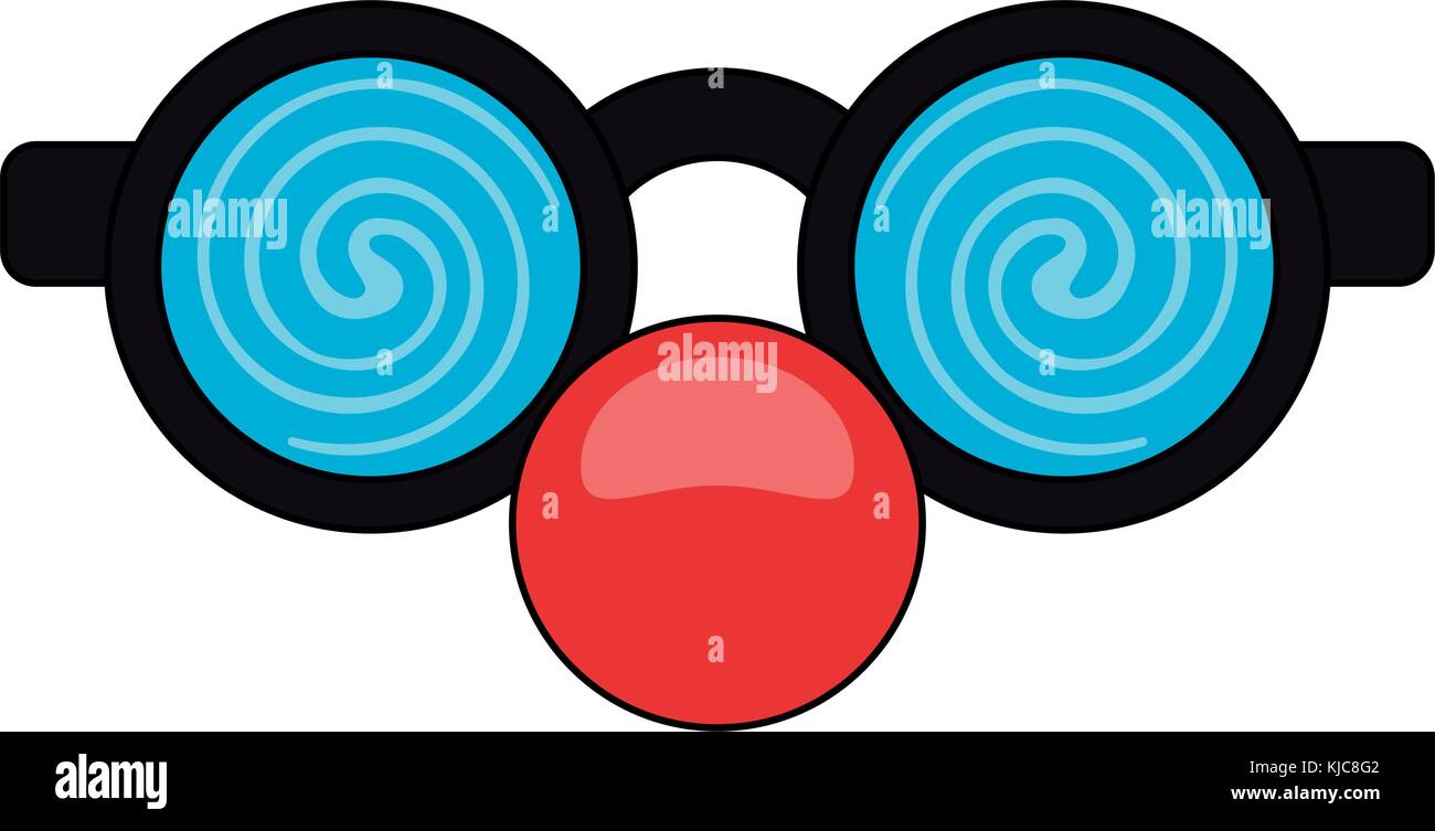 Glasses and red nose mask Stock Vector Image & Art - Alamy