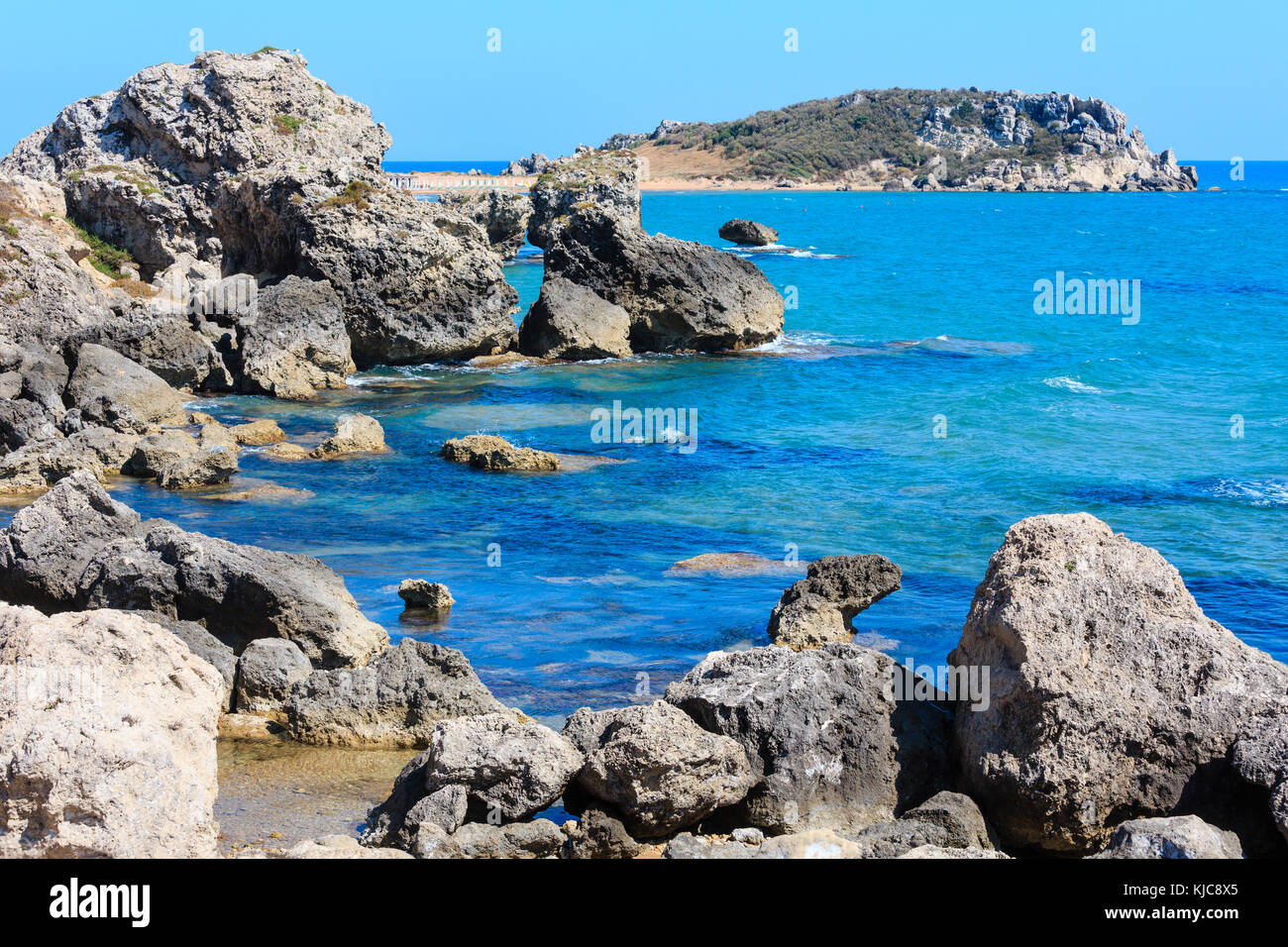 Paradise sea beach Cala Paradiso and Cala del Re near Rocca di San ...