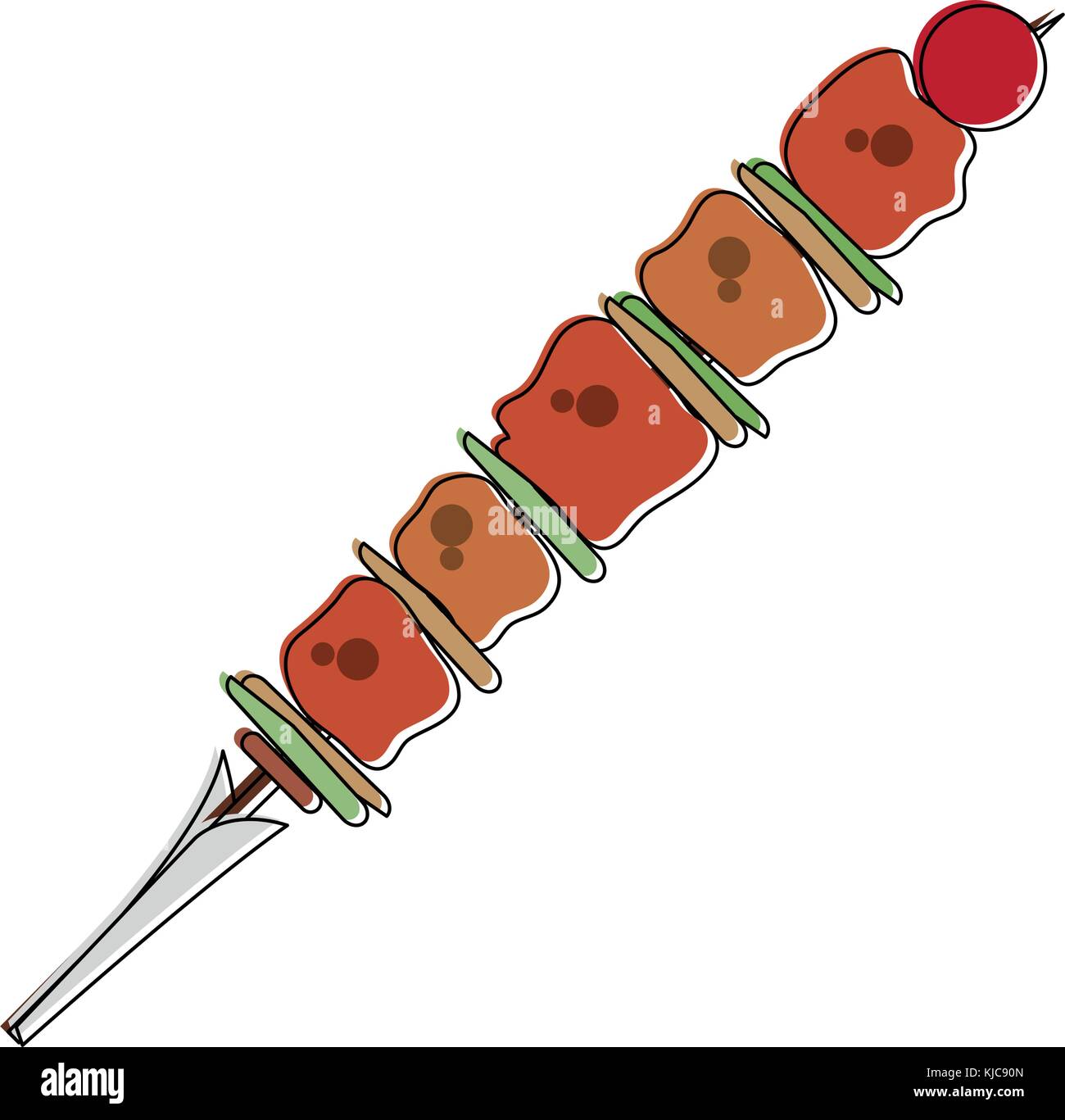 meat on stick Stock Vector Image & Art - Alamy