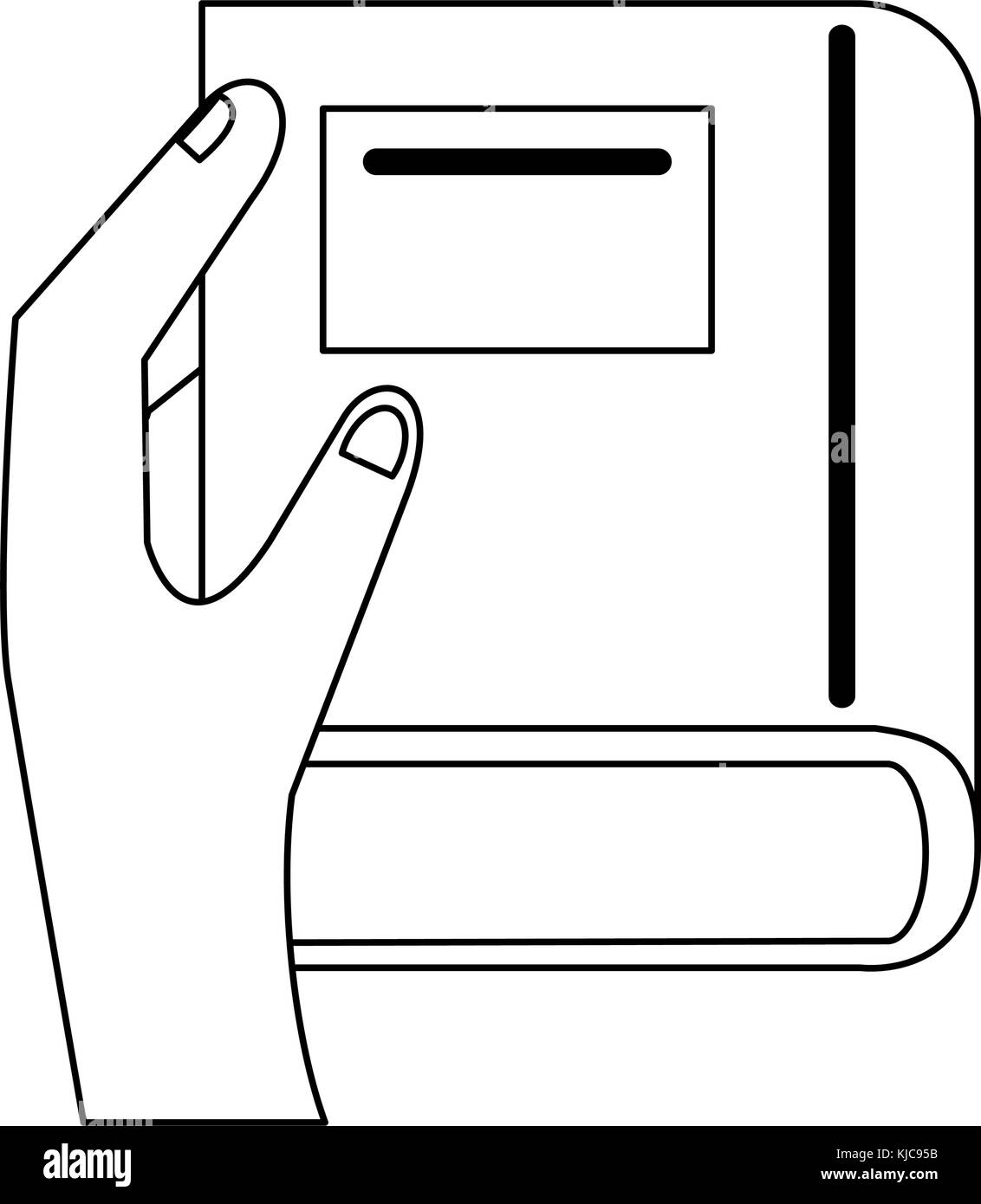 Hand holding a book Stock Vector Image & Art - Alamy