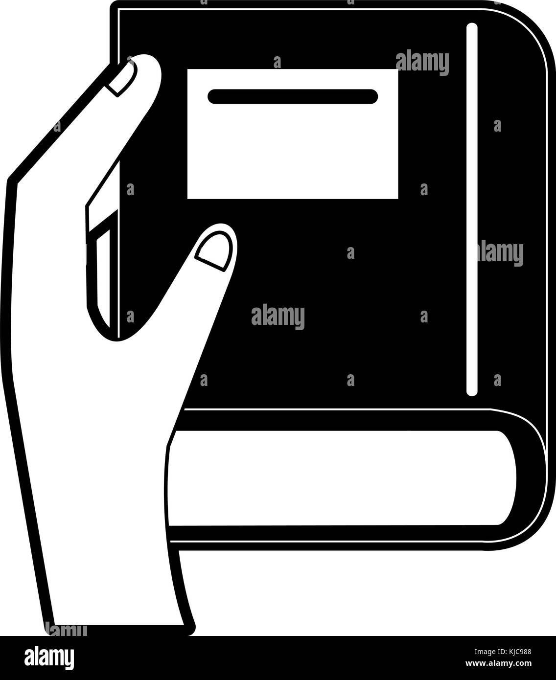 Hand holding a book Stock Vector Image & Art - Alamy