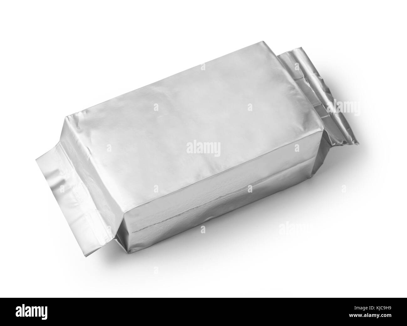 silver blank package on white background including clipping path Stock ...