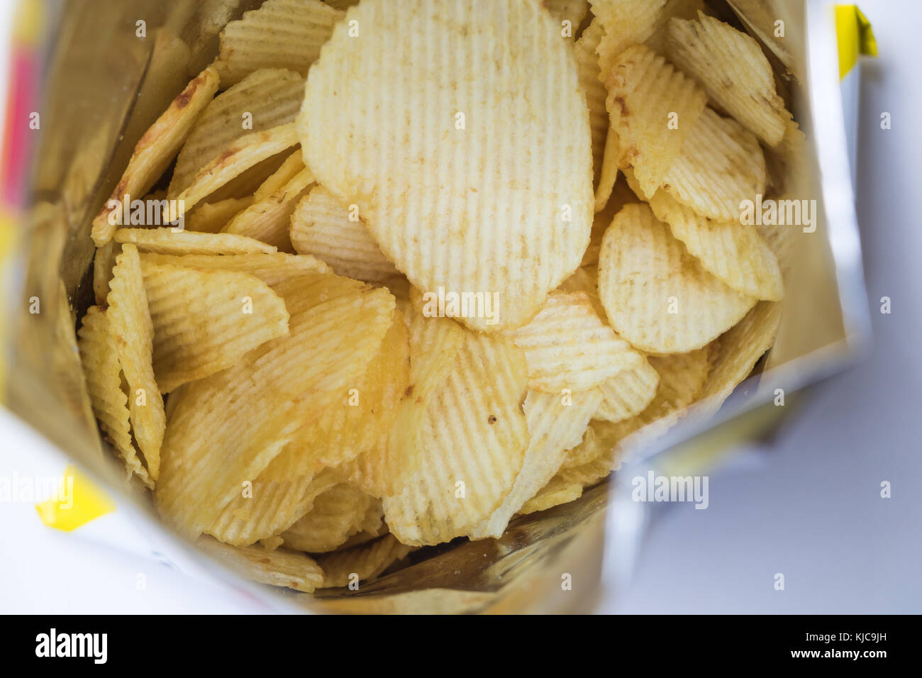 Potato Chips Packed in ready-to-eat bags Stock Photo - Alamy