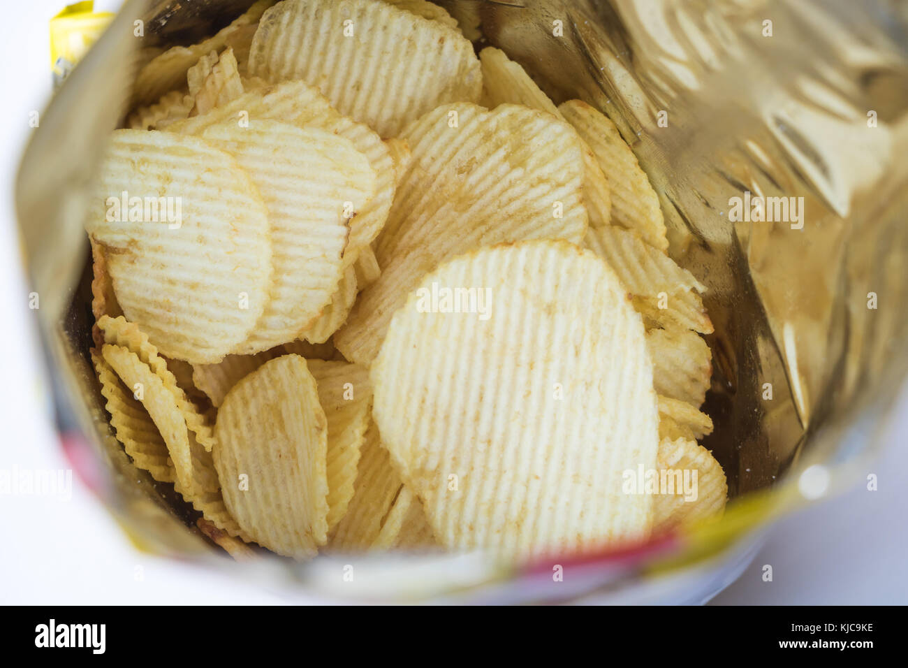Potato Chips Packed in ready-to-eat bags Stock Photo - Alamy