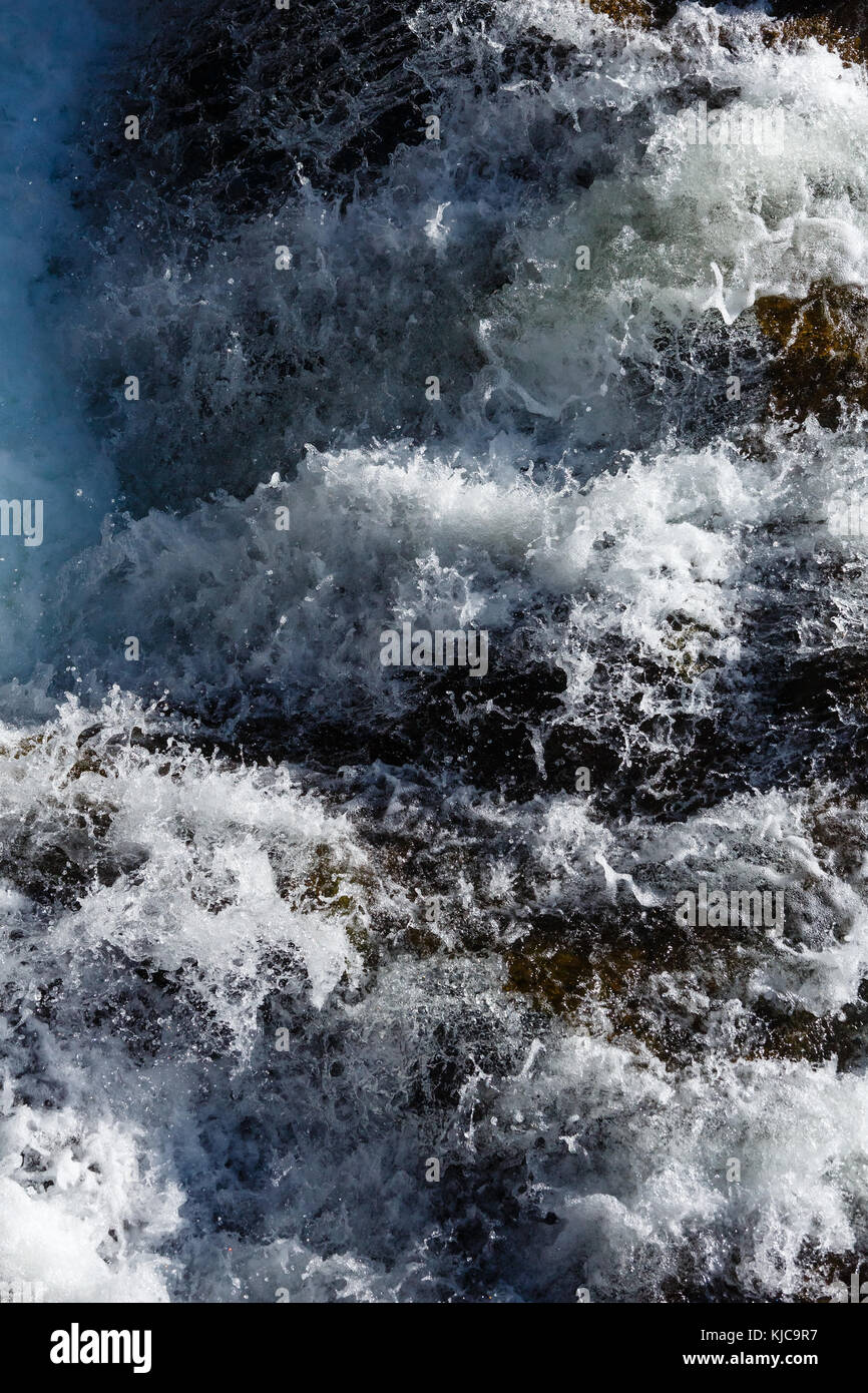 Rapid water of waterfall close-up (nature background Stock Photo - Alamy