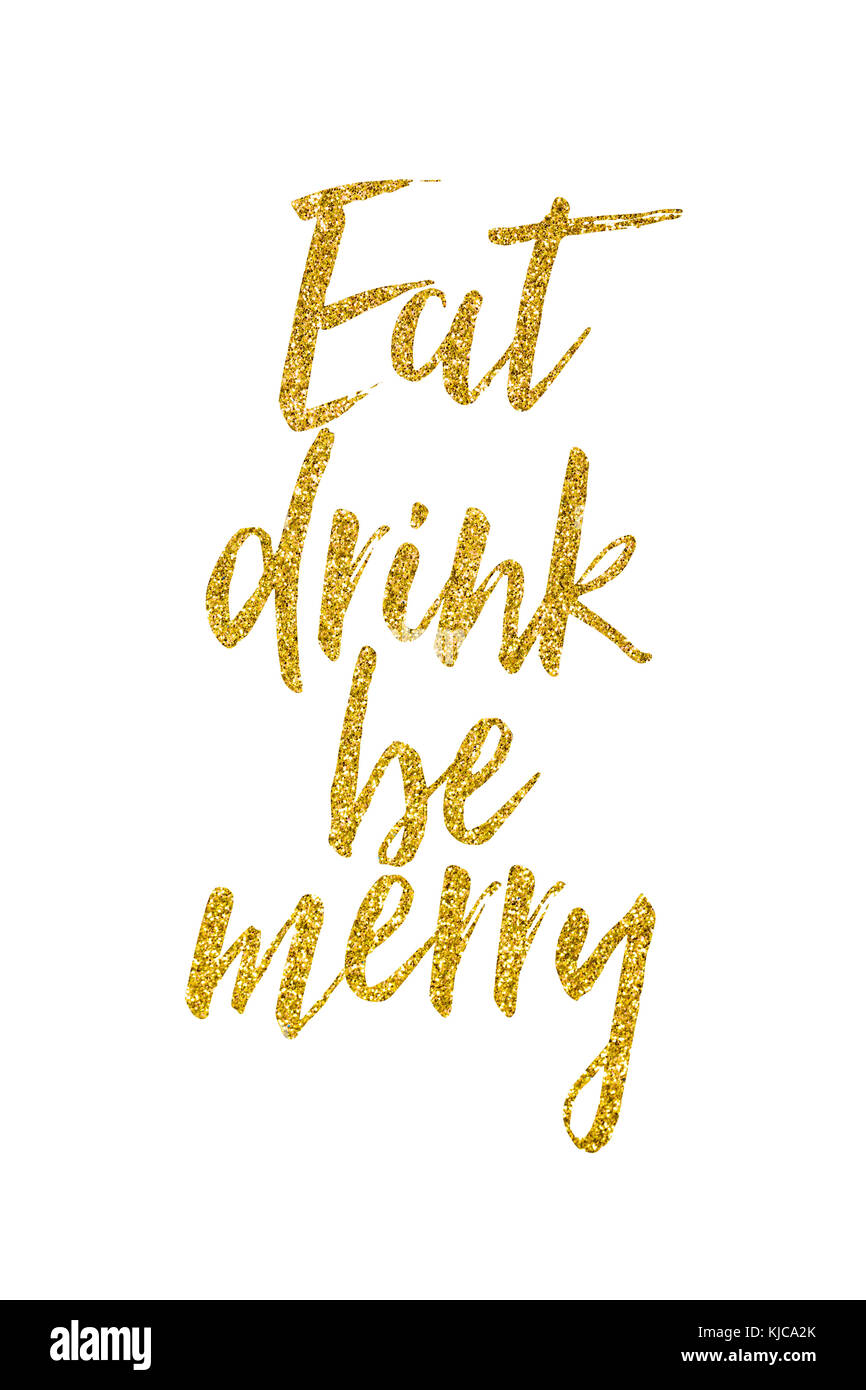 Christmas gold glitter lettering message Stock Photo - Alamy