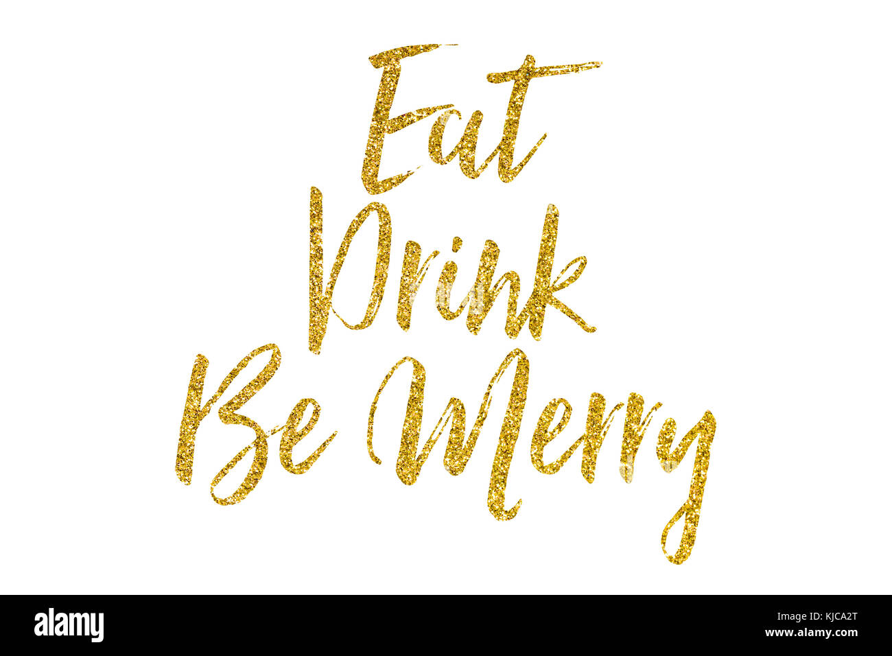 Christmas gold glitter lettering message Stock Photo - Alamy