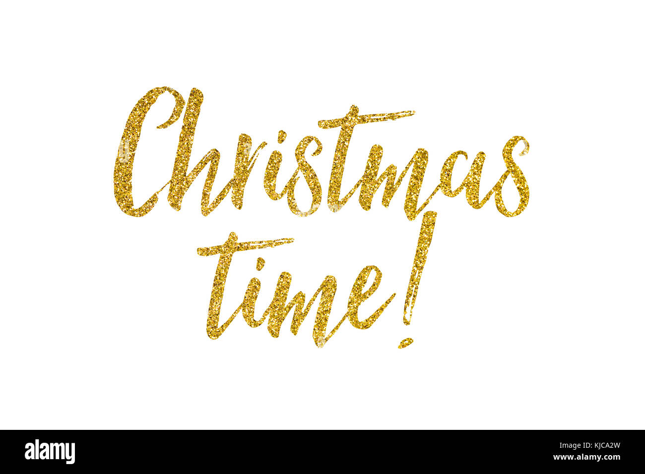 Christmas gold glitter lettering message Stock Photo - Alamy