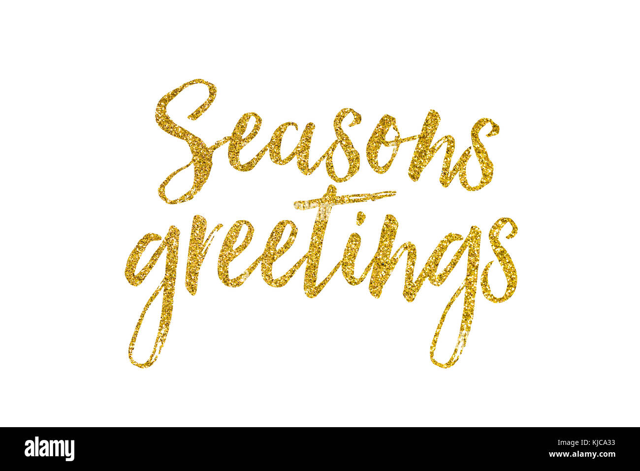 Christmas gold glitter lettering message Stock Photo - Alamy