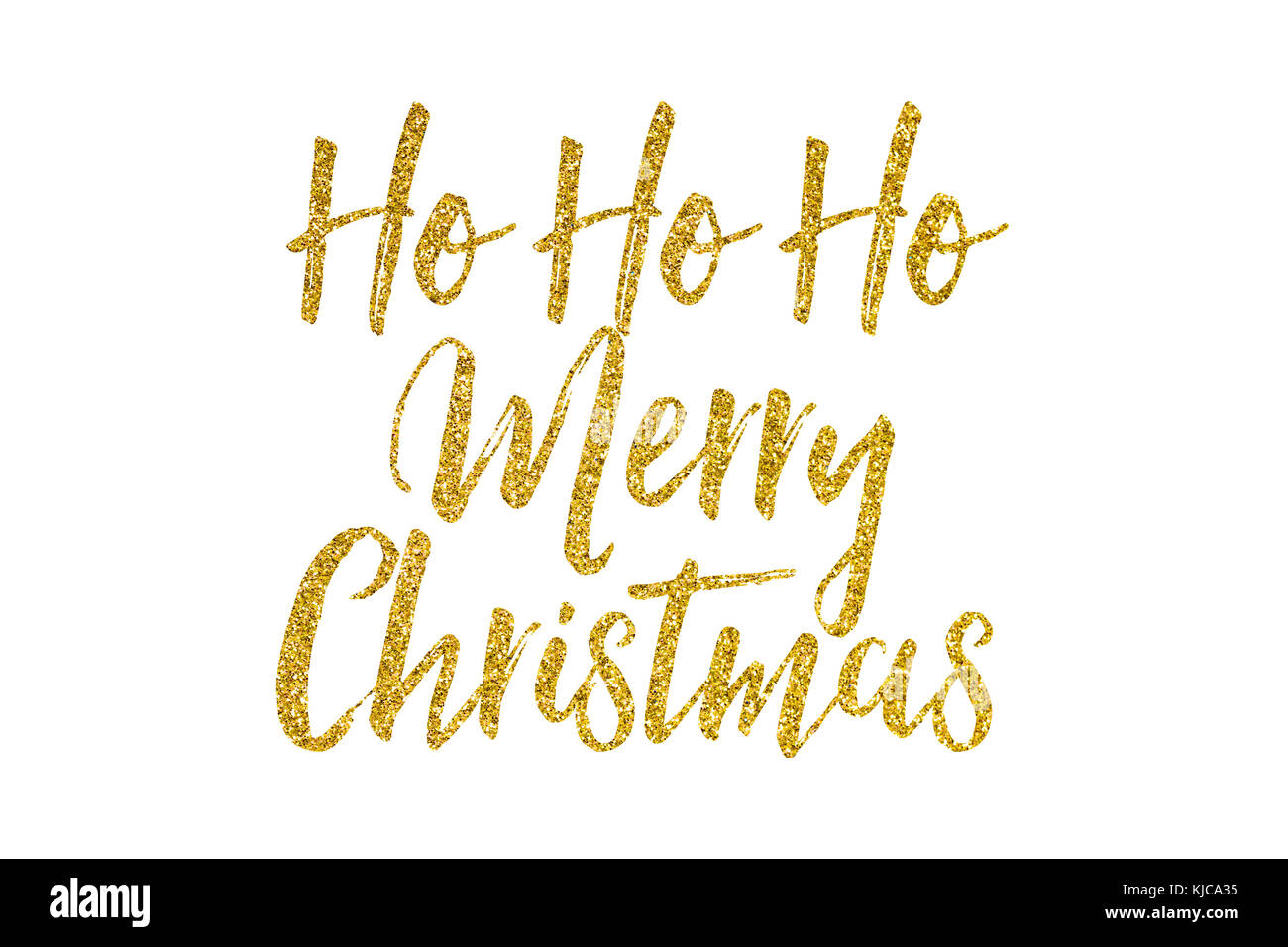 Christmas gold glitter lettering message Stock Photo - Alamy