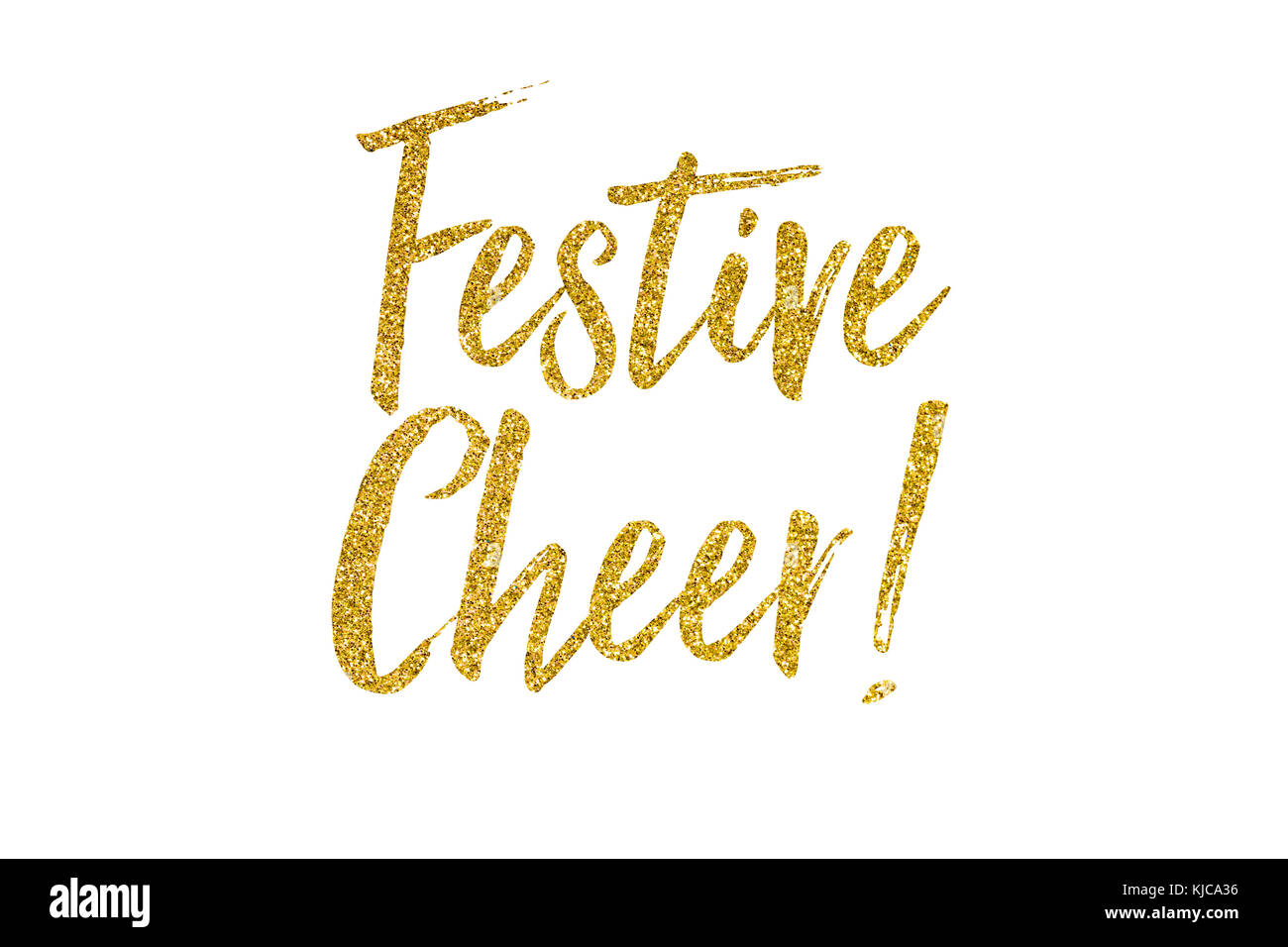 Christmas gold glitter lettering message Stock Photo - Alamy