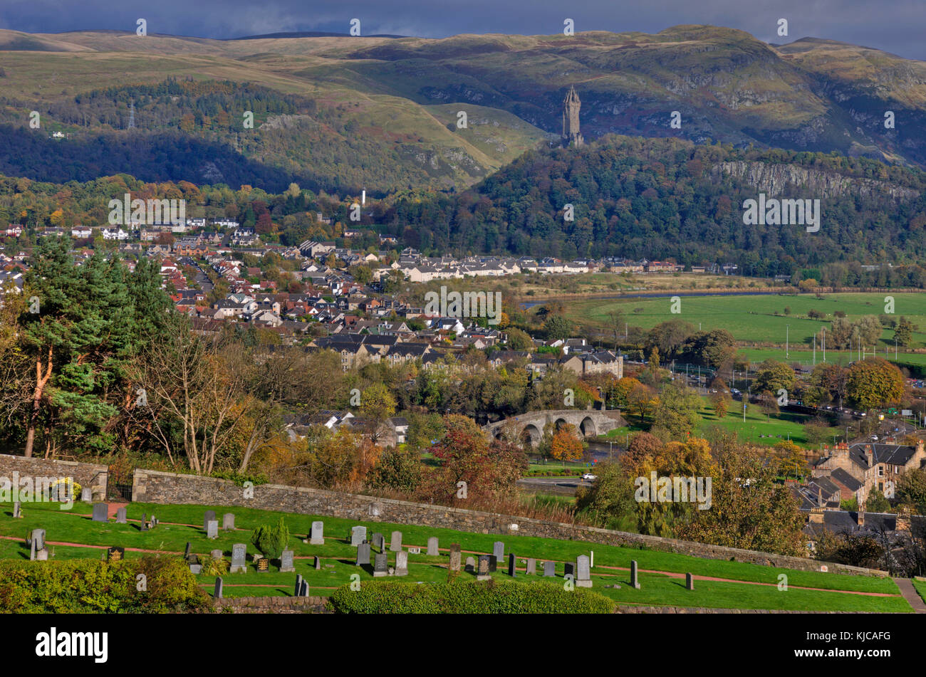 View of stirling castle from wallace monument hi-res stock photography ...
