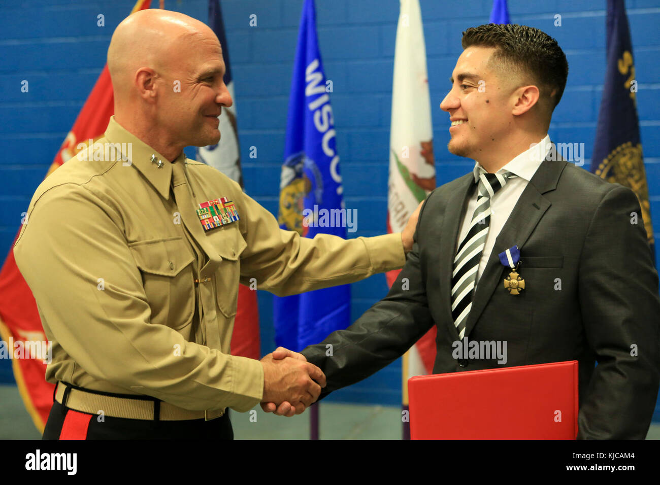 Maj. Gen. David G. Bellon (left), commander of Marine Corps Forces ...