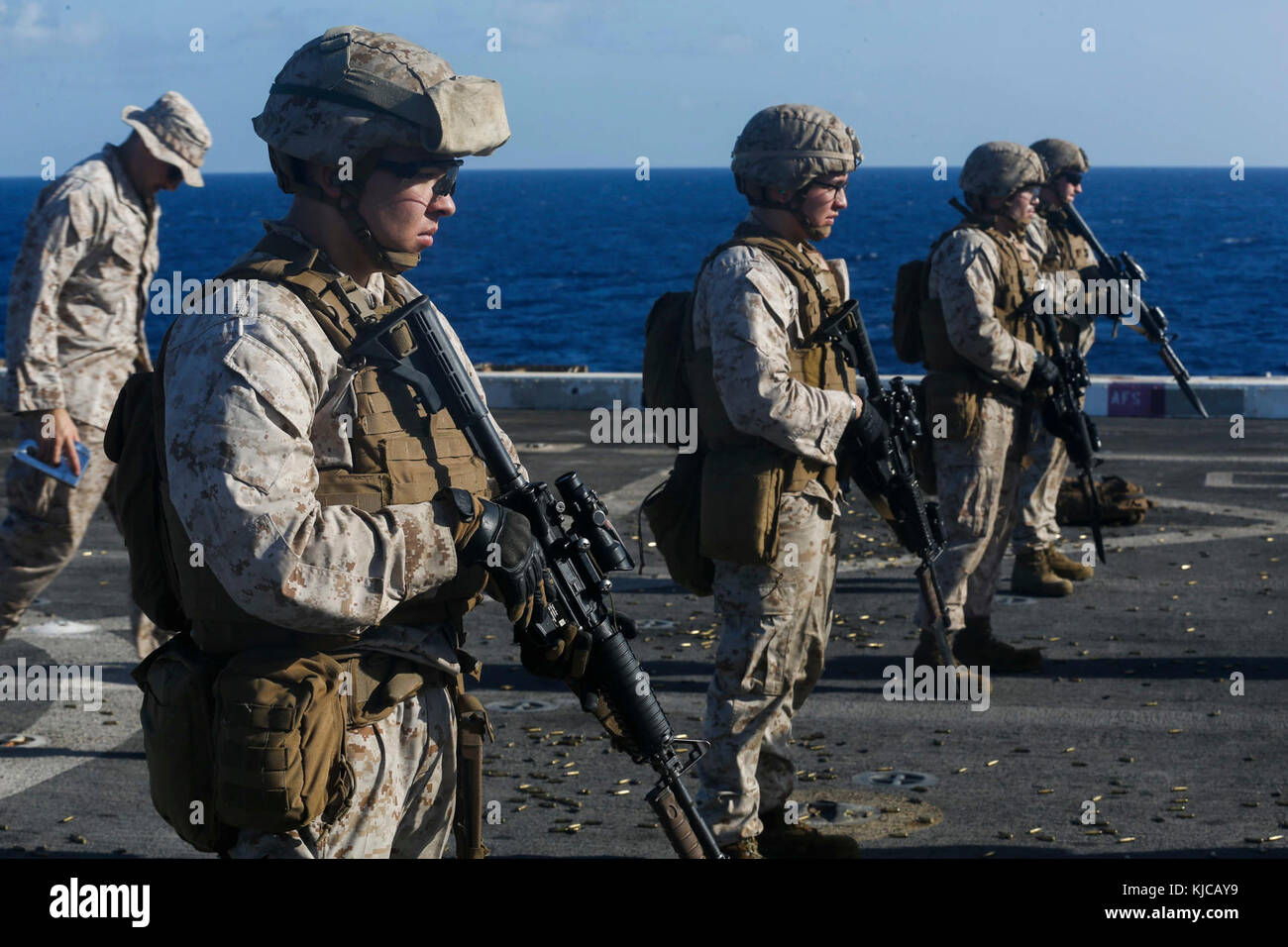 MEDITERRANEAN SEA (Nov. 14, 2017) – Marines assigned to the 15th Marine ...