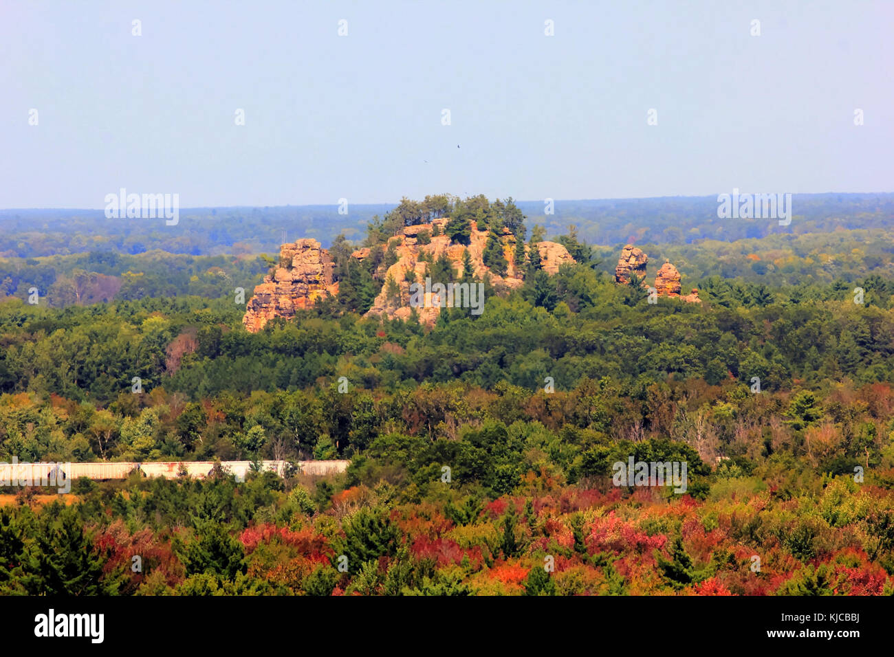 Gfp wisconsin mill bluff state park a bluff Stock Photo - Alamy
