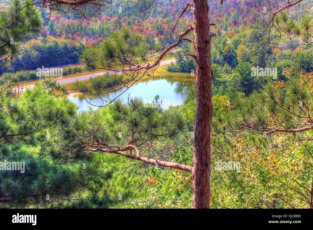 Gfp wisconsin mill bluff state park pond and landscape Stock Photo - Alamy