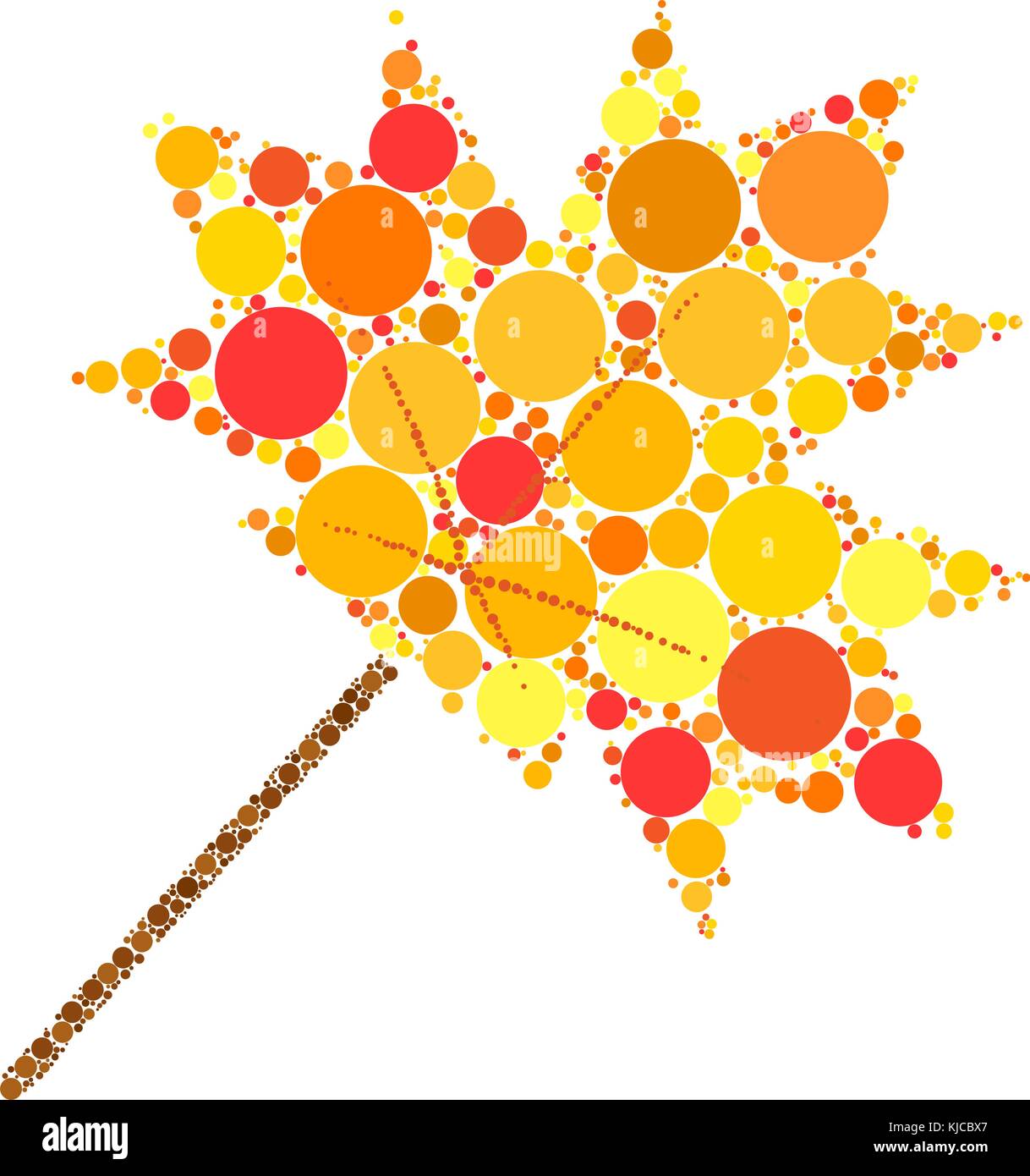 Maple leaf dotted vector design isolated on white background Stock ...