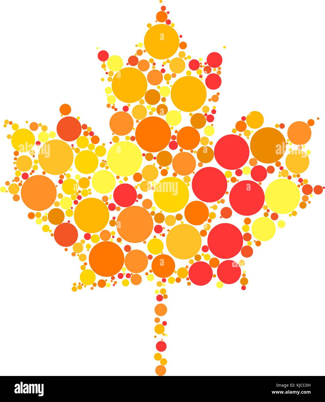 Maple leaf dotted vector design isolated on white background Stock ...