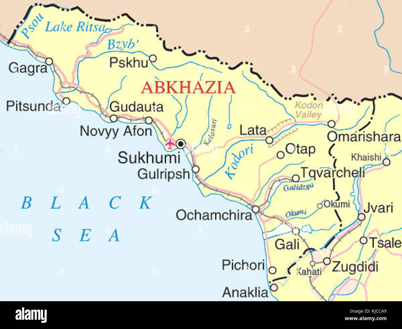 This detailed map of Abkhazia provides geographical and political ...