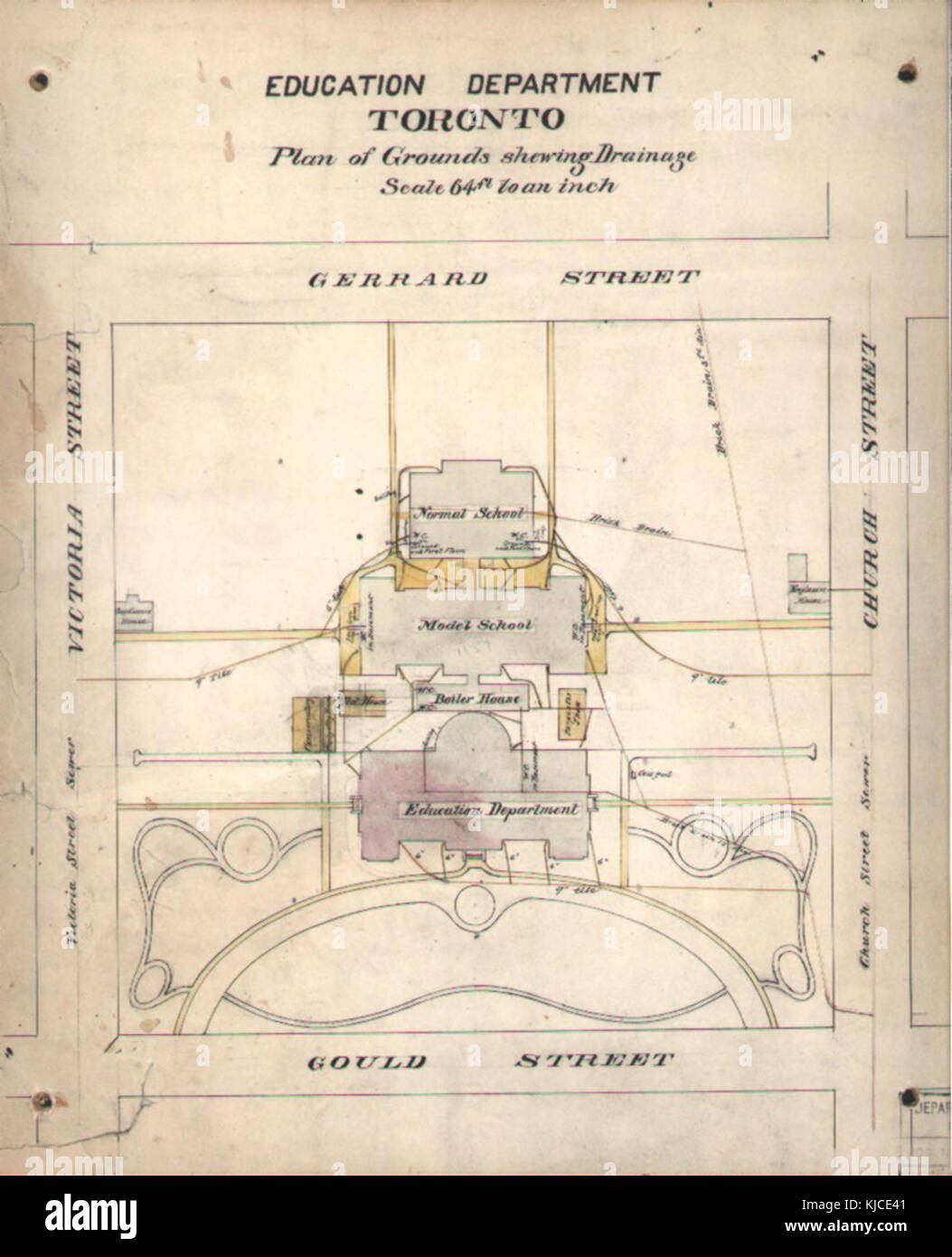 Education Department Toronto Plan of grounds showing drainage Stock ...