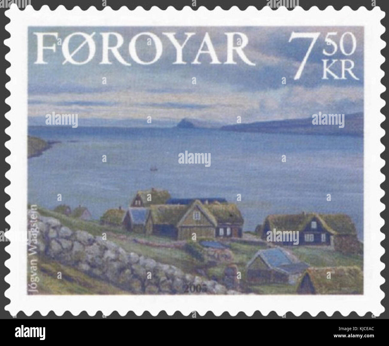 Faroe stamp 527 Velbastadur Stock Photo - Alamy
