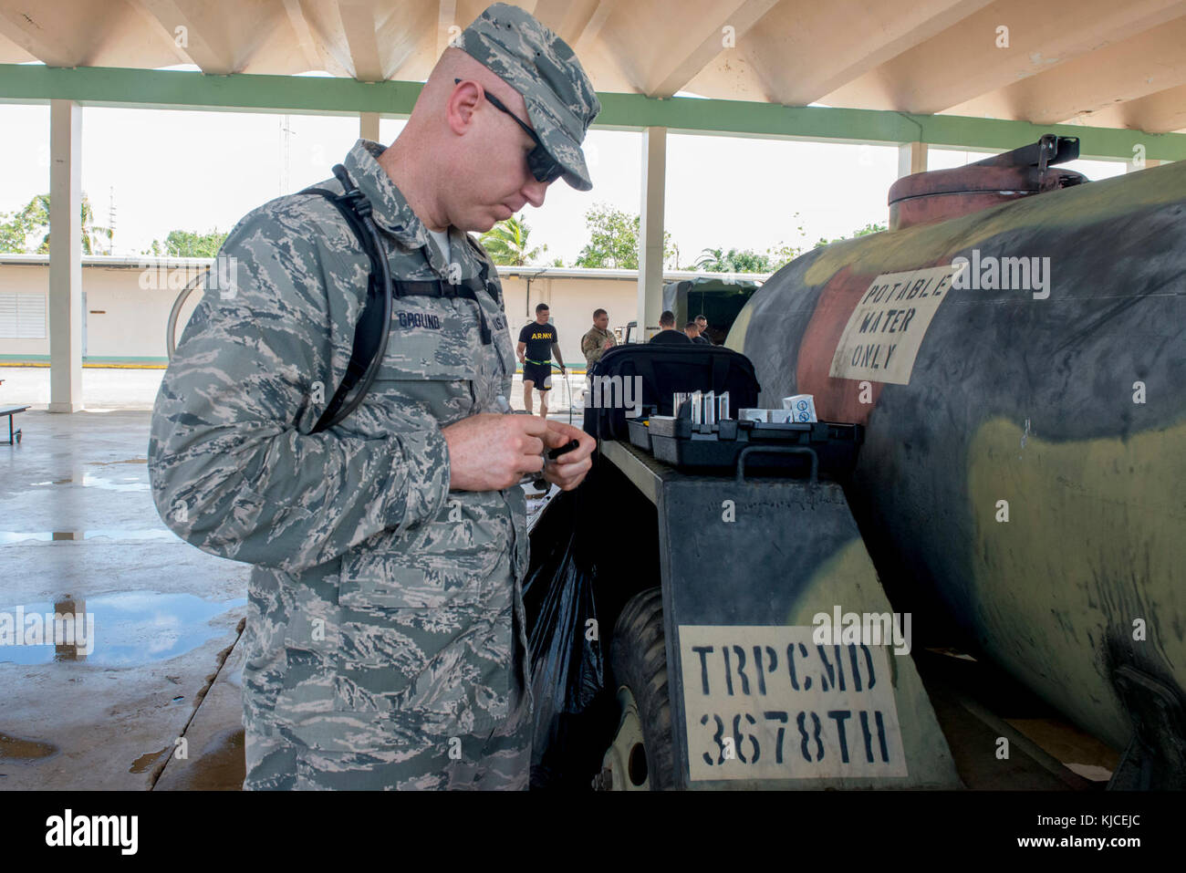 Capt. Kenneth Ground, a bioenvironmental engineer with the 138th ...