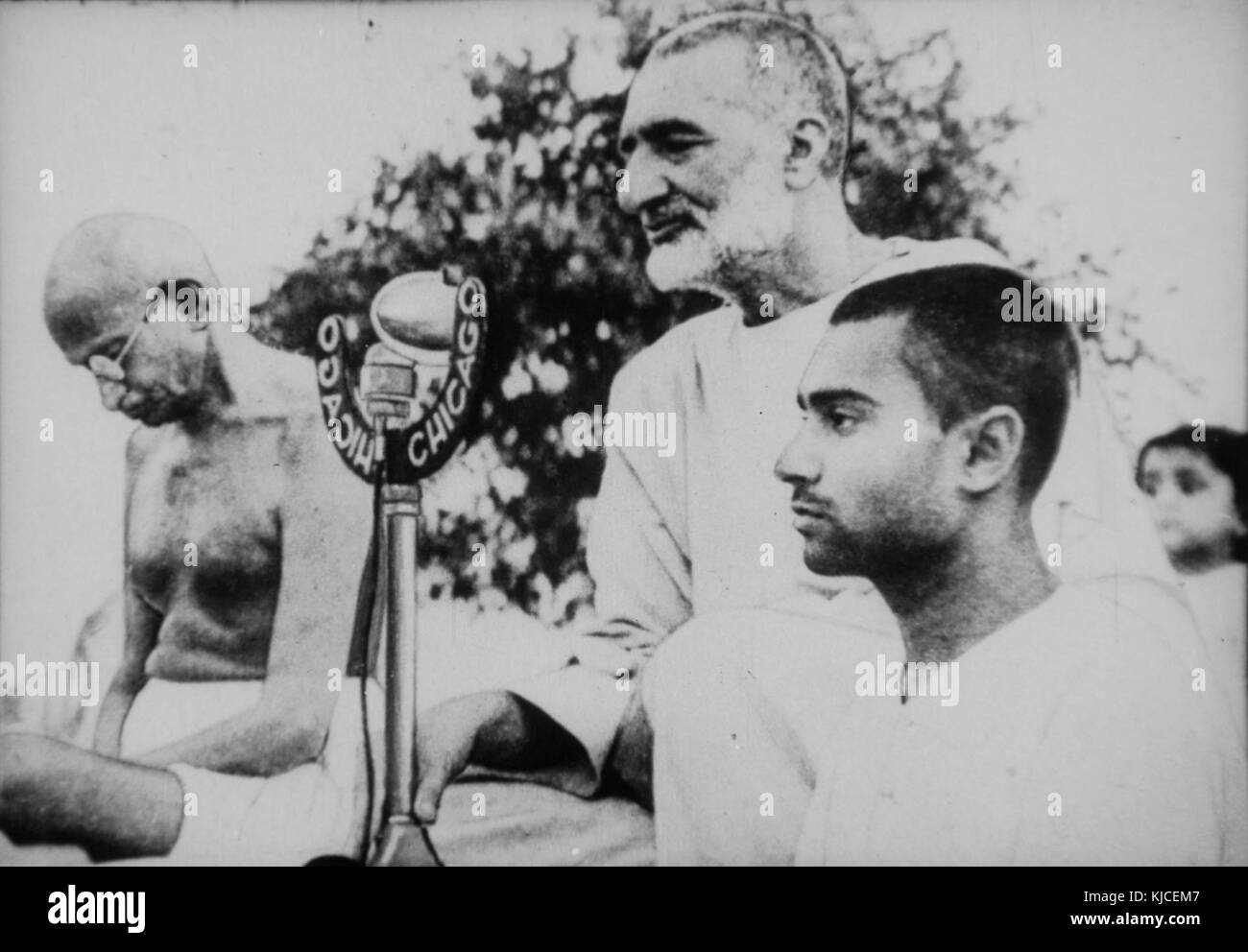 Gandhi and Abdul Ghaffar Khan during prayer Cropped Brighter Stock ...