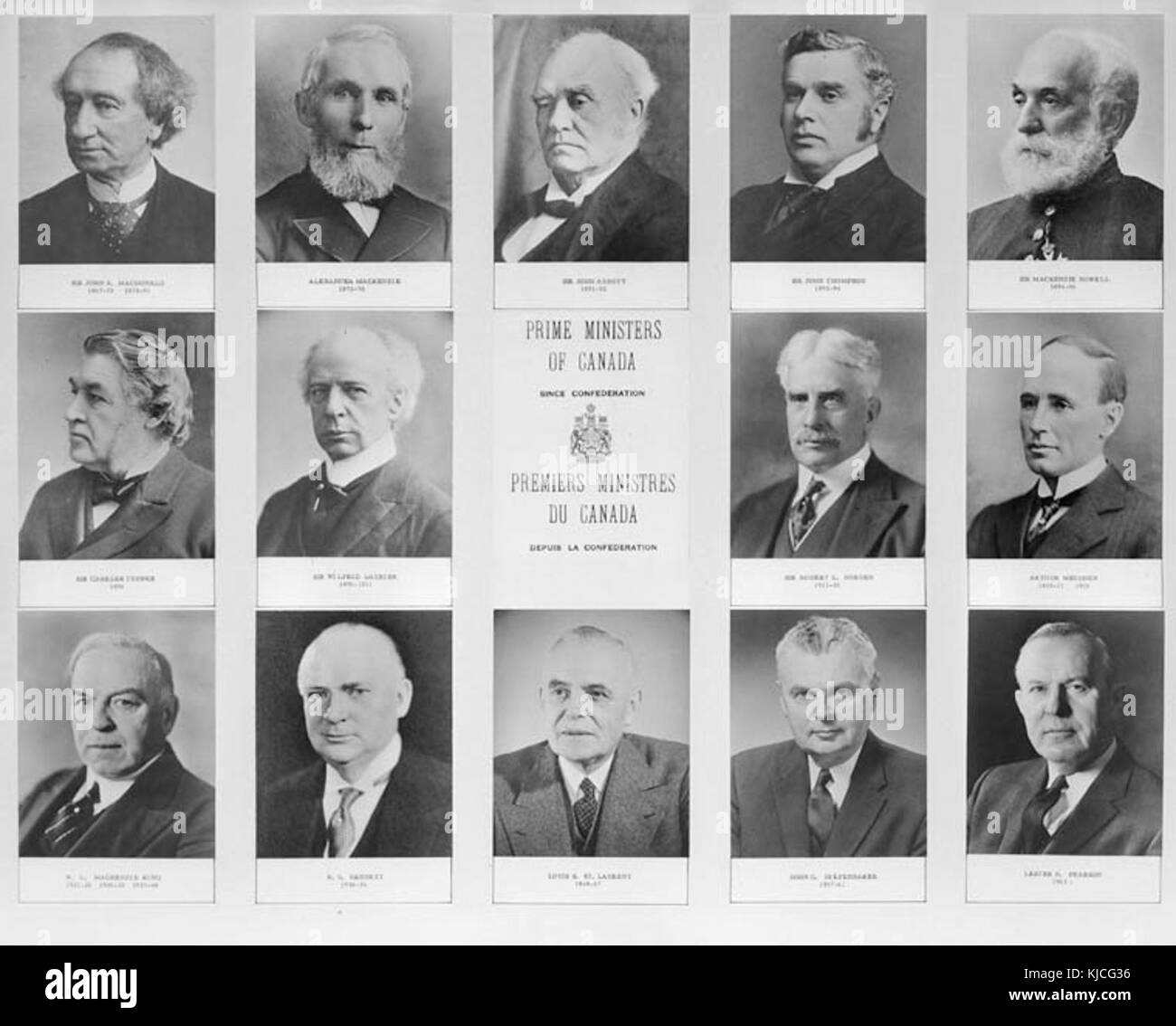 Prime Ministers of Canada to 1963 Stock Photo - Alamy