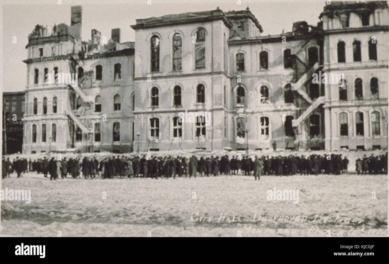 Montreal City Hall fire Stock Photo - Alamy