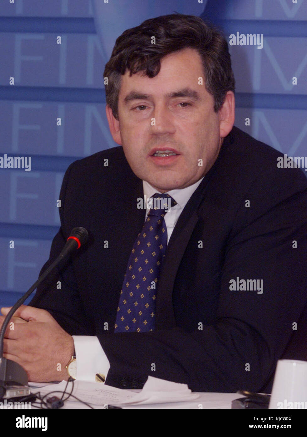 This photograph captures Gordon Brown in a significant moment ...