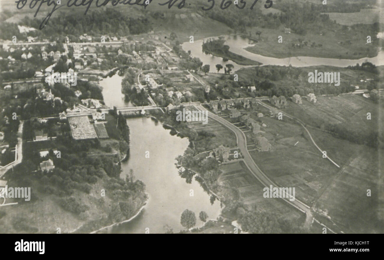 This aerial view of Owen Sound, Ontario, offers a unique perspective of ...