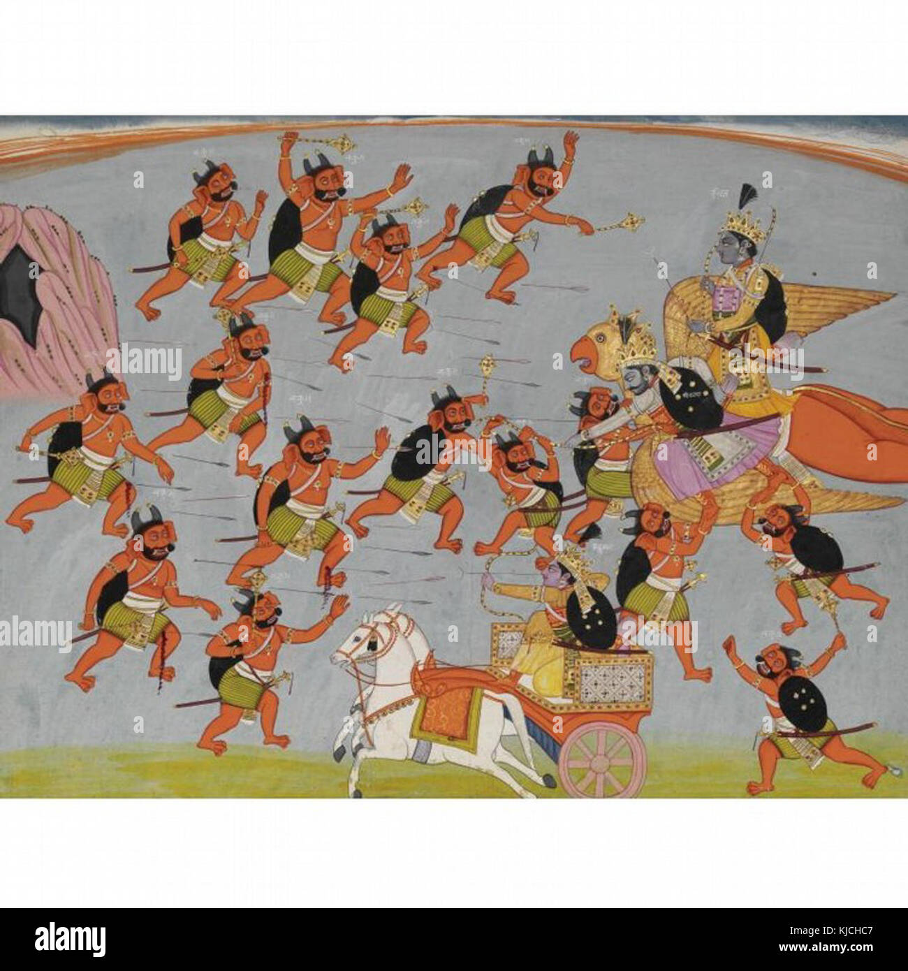 Pradyumna and Sri Krishna Battles Deamnon Nikumbha Stock Photo - Alamy