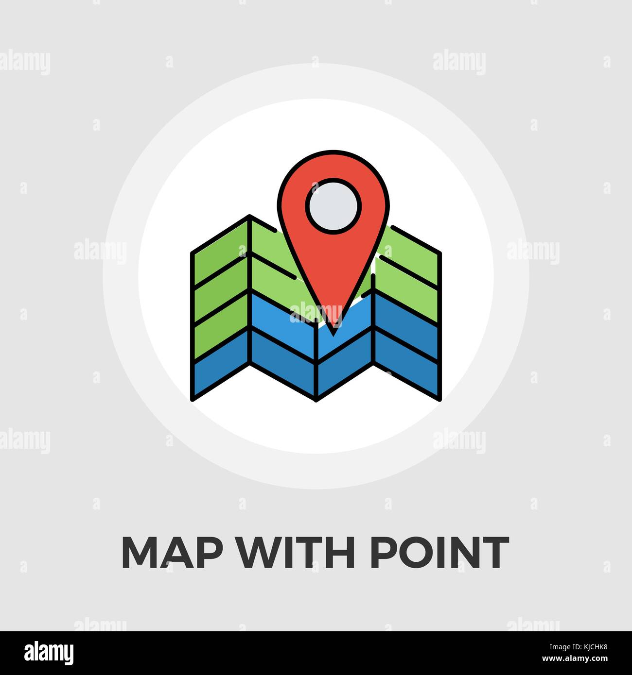 Map with point icon vector. Flat icon isolated on the white background ...