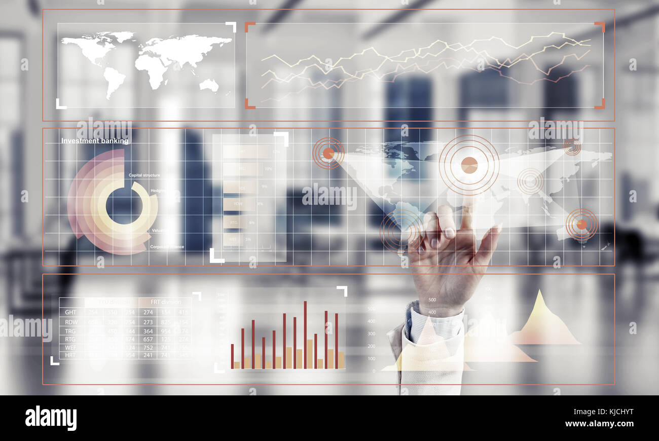 Concept of using modern technologies for business globalization Stock ...
