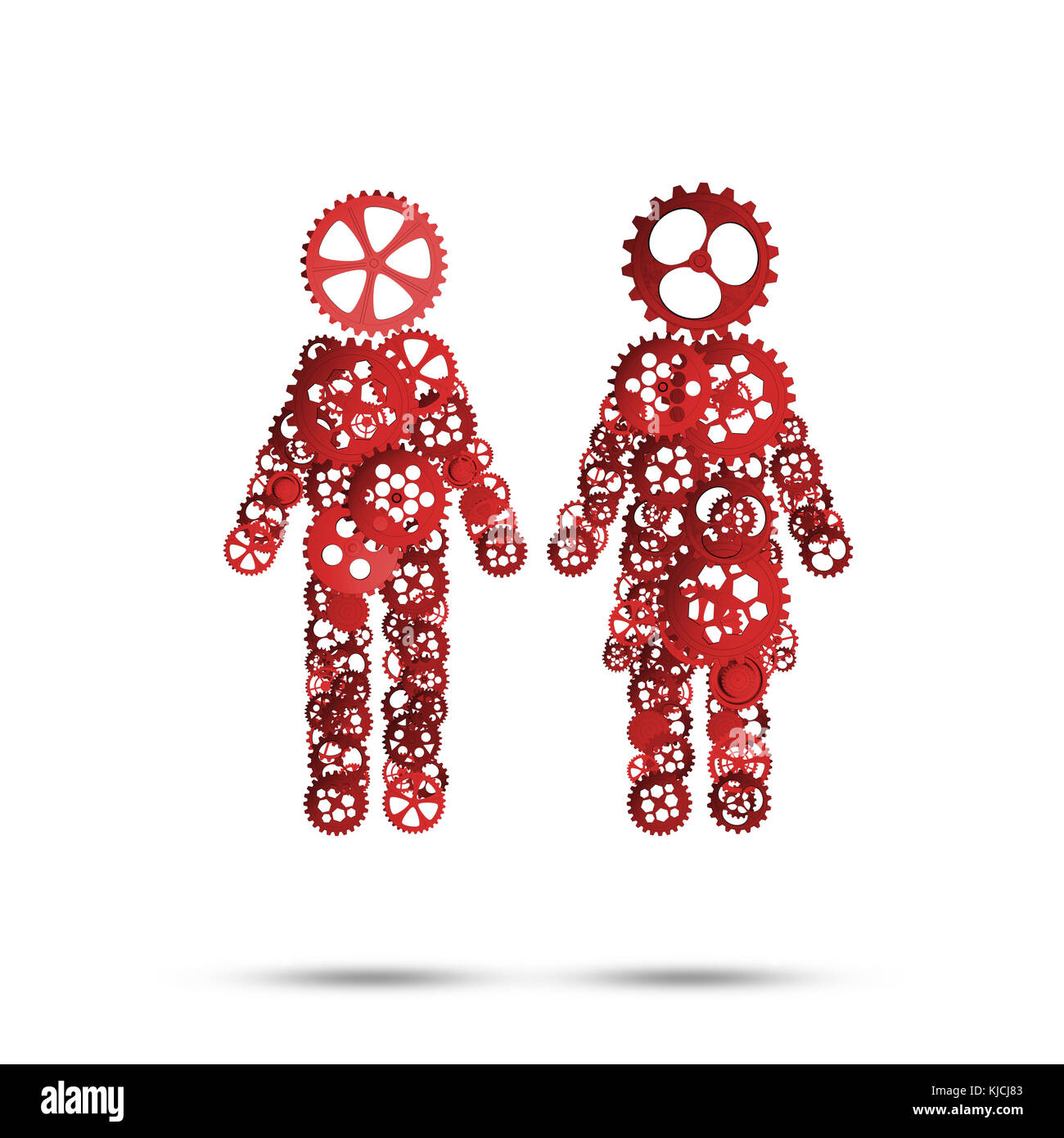 Concept of cooperation or maybe family with two figures presenting ...